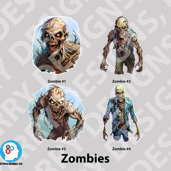 Zombie Stickers - Etsy