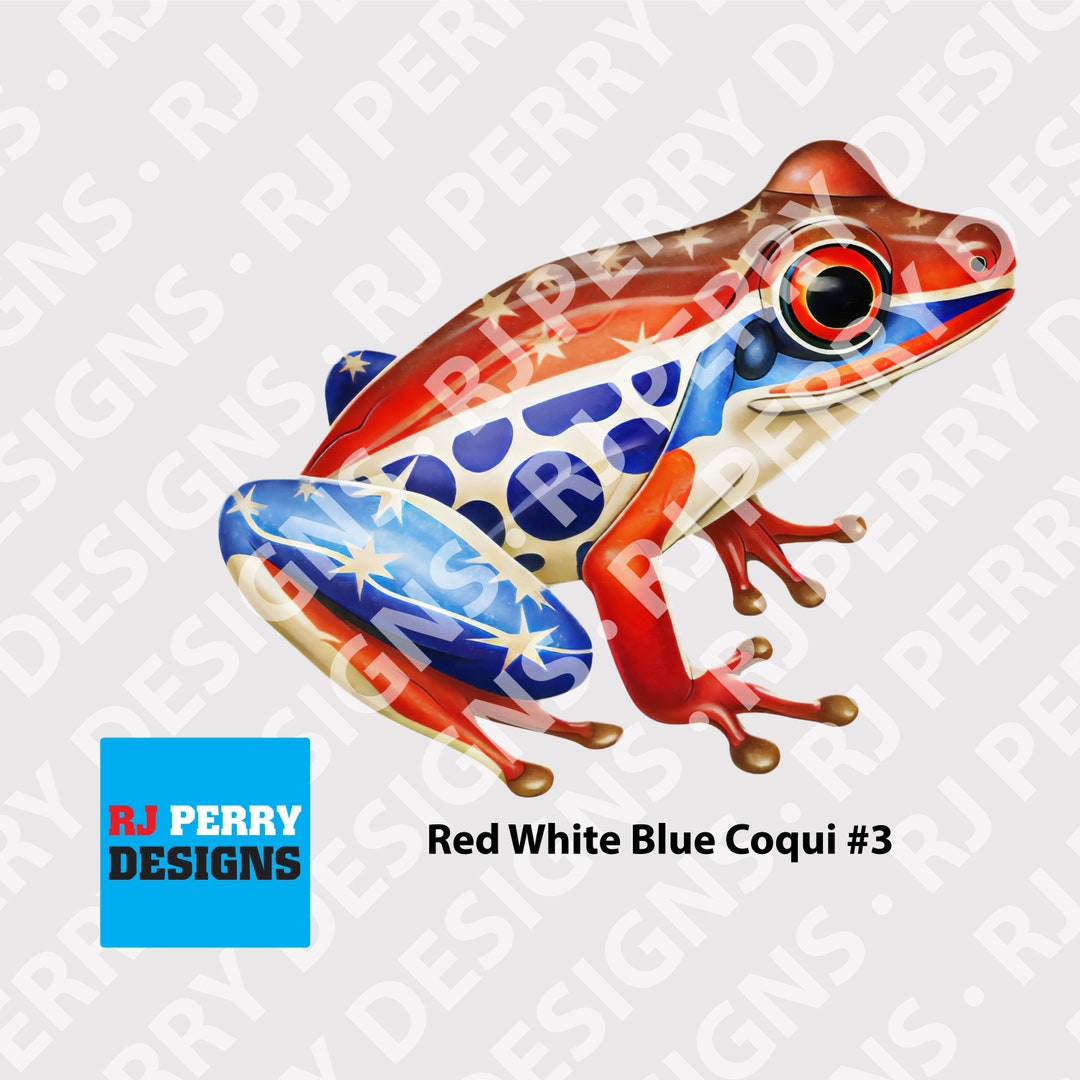 Red White Blue Coqui #3 | Puerto Rican Pride Red, White & Blue Coqui ...