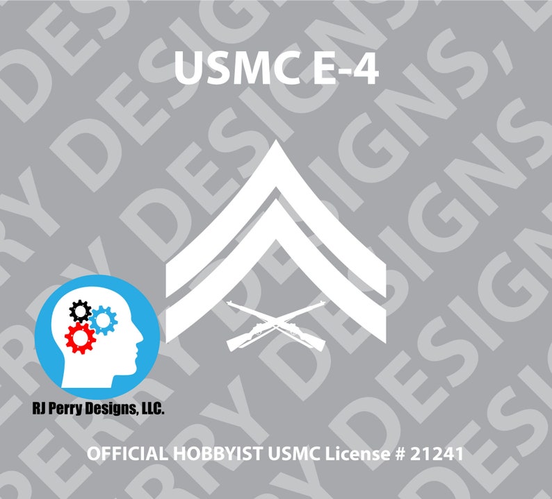 USMC E-4 Corporal Enlisted Marine Corp Corporal Rank - Etsy
