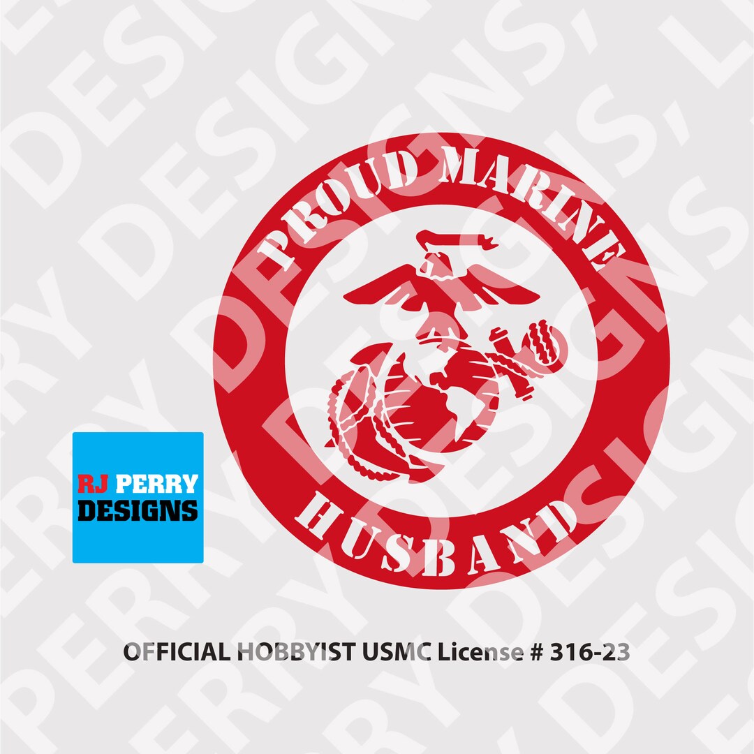 US Marine Corps Proud Marine Husband Round Official Hobbyist USMC ...