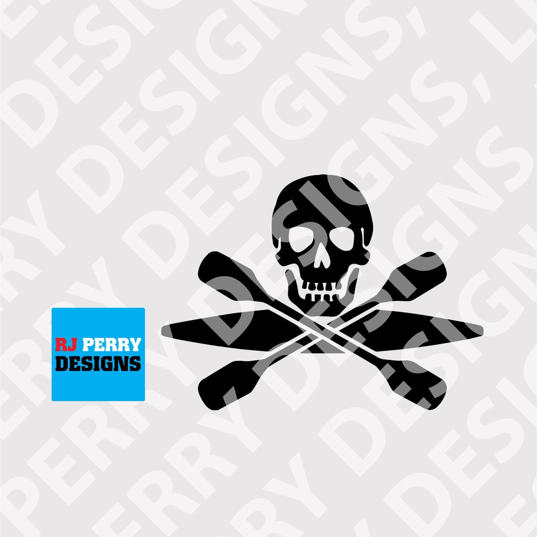Jolly Roger Kayak Cross| Jolly Roger Skull | Vinyl Decal | Multi-color ...