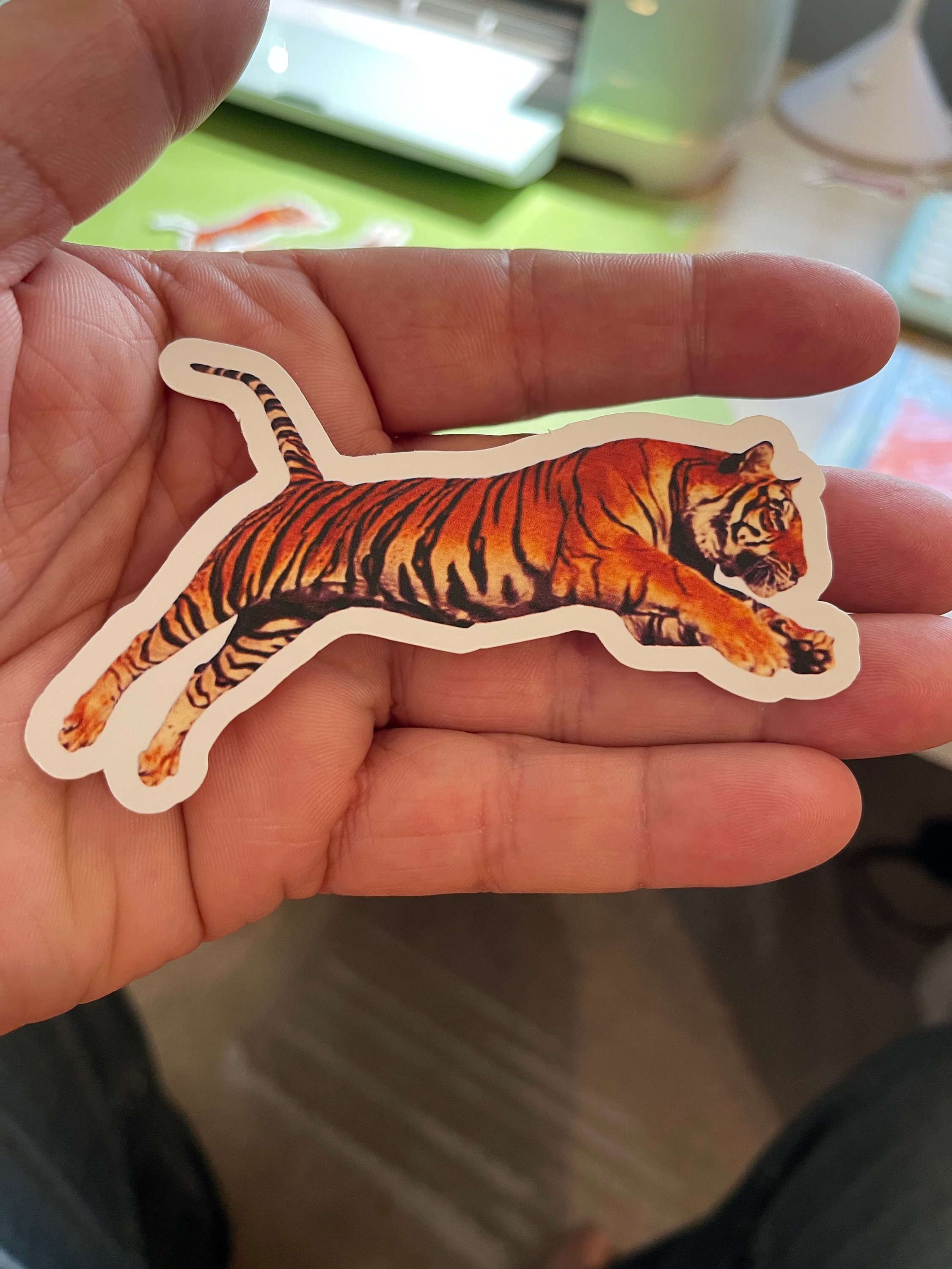 Leaping Tiger Vinyl Sticker Full Color Multiple Sizes - Etsy