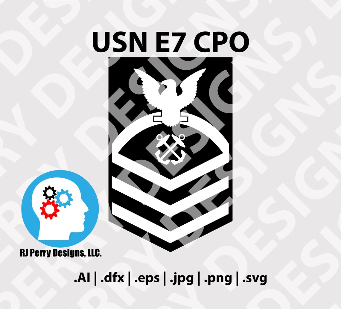 US Navy Black and White E-7 Rank Chief Petty Officer | Etsy