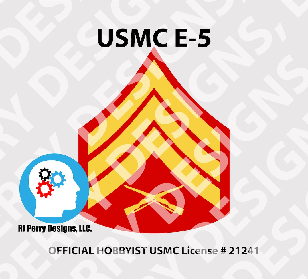 US Marine Corps E-5 Rank Vinyl Sticker Official Hobbyist - Etsy