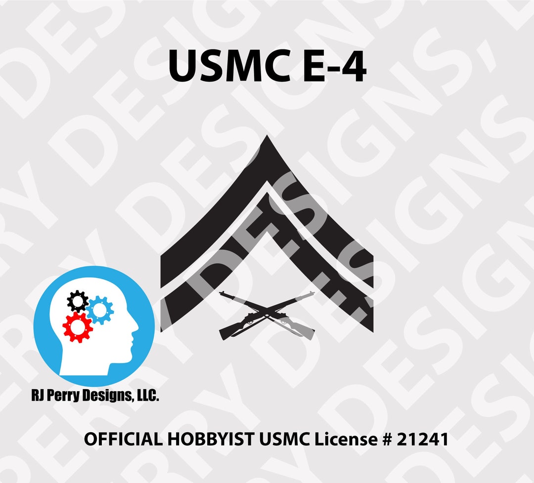USMC E-4 Corporal Enlisted Marine Corp Corporal Rank - Etsy