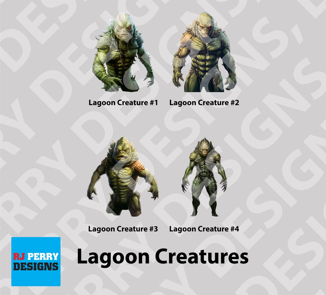 Lagoon Creature Stickers Lagoon Creature Halloween Monsters Vinyl ...