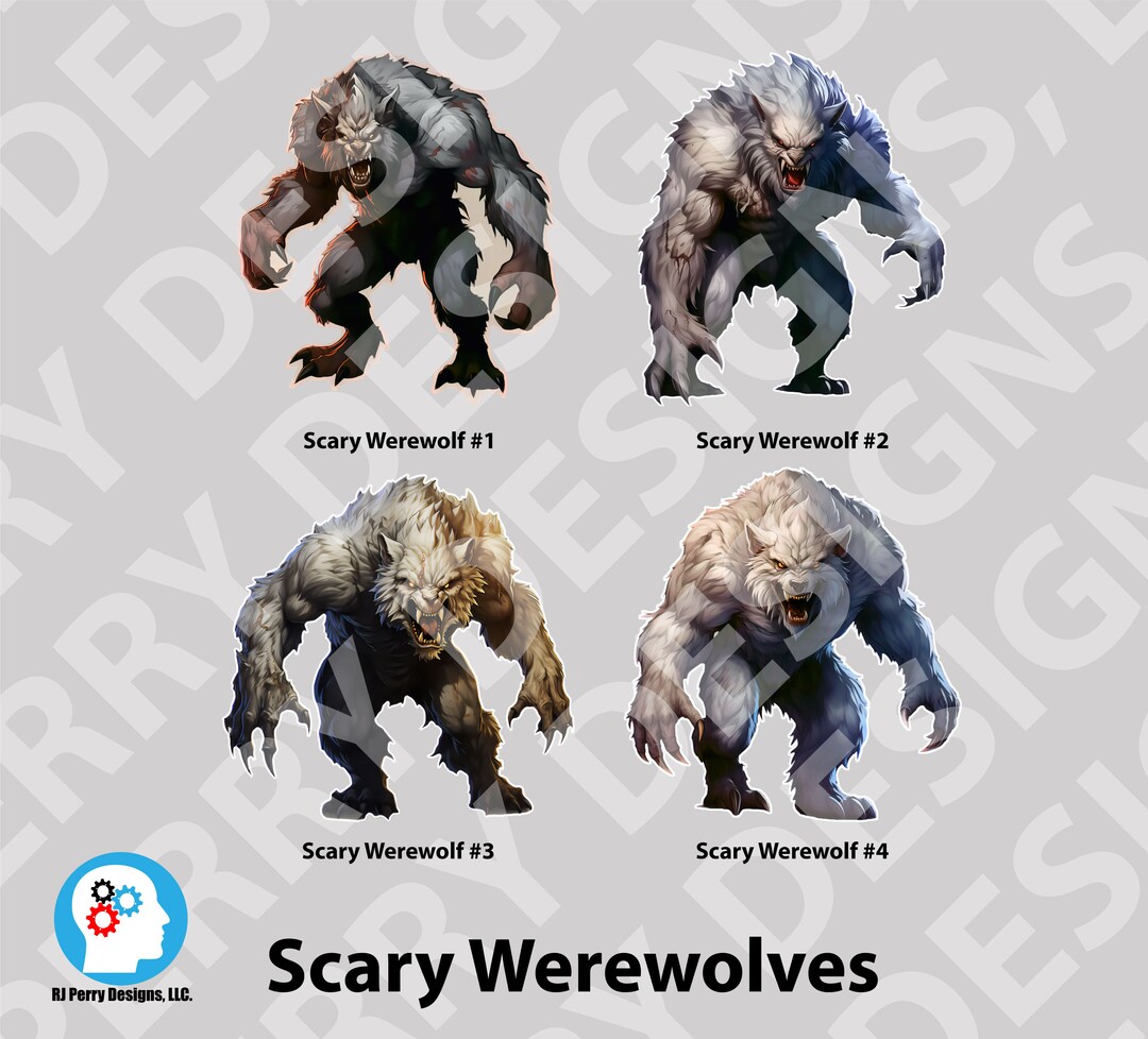 Scary Werewolf Stickers Werewolves Vinyl Sticker Full Color Multiple ...