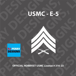 USMC Sergeant E-5 Rank Vinyl Decal - Official Hobbyist - Etsy