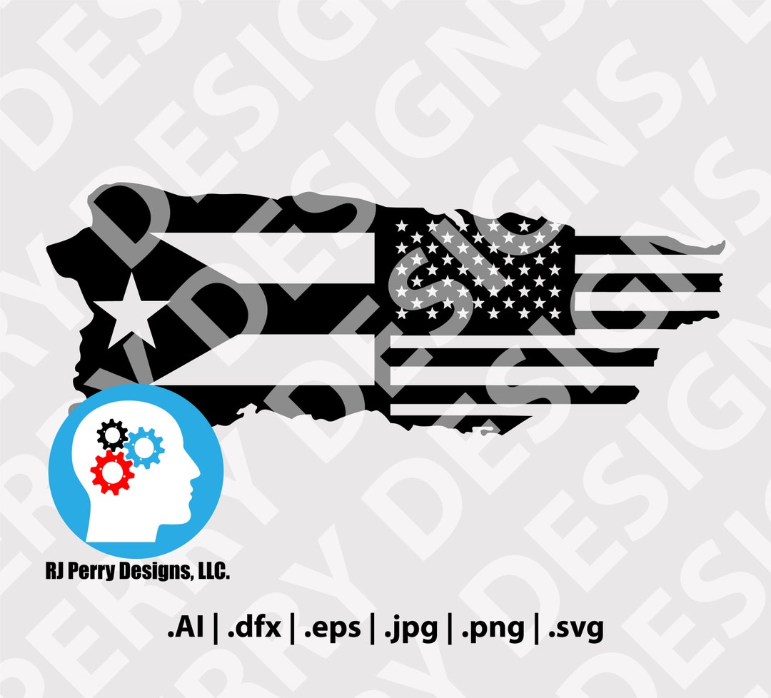 Puerto Rico - American Flag Bundle | Svg | Eps | Png | Ai | Digital Cut ...