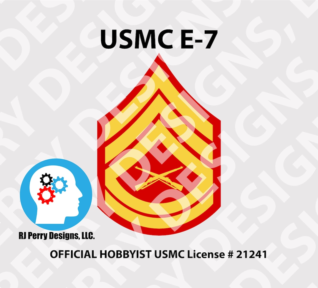 US Marine Corps E-7 Rank Vinyl Sticker Official Hobbyist - Etsy