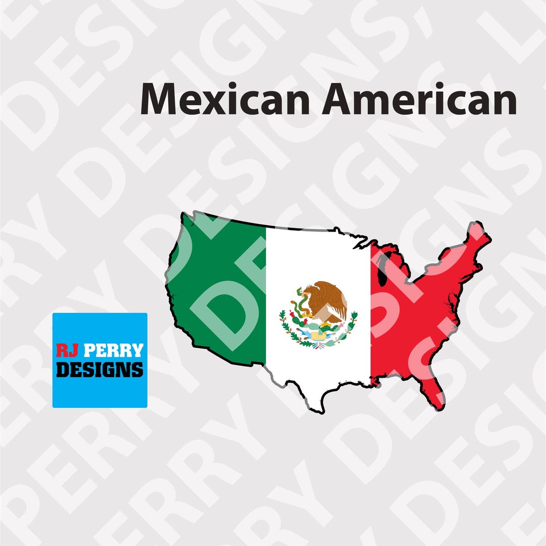 Mexican American Flag Map | USA Map | Vinyl Sticker | Tri-color Sticker ...