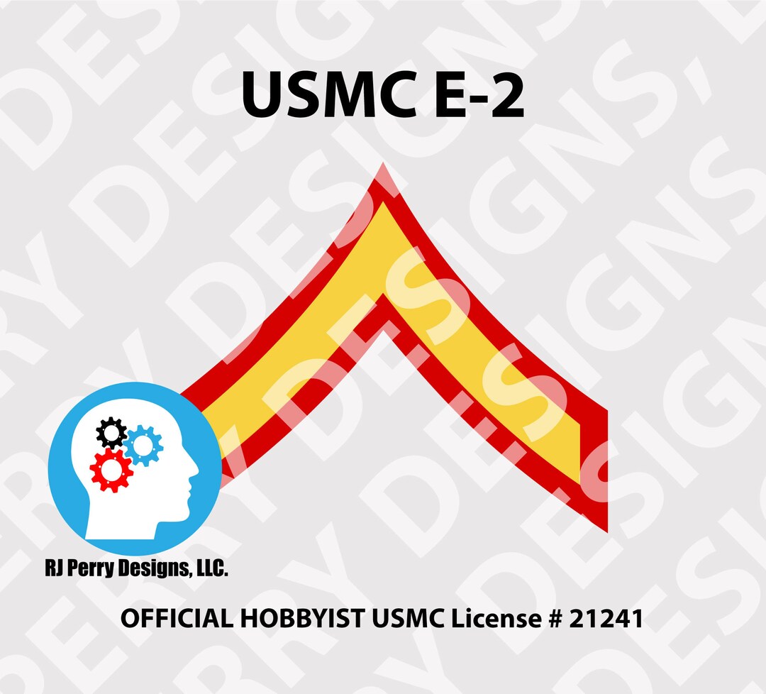 US Marine Corps Private E-2 Rank Vinyl Decal Official - Etsy