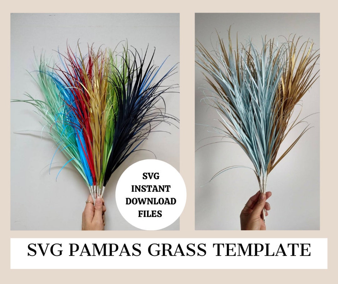 SVG Paper Pampas Grass Template Svg Leaves Template Boho Decor - Etsy