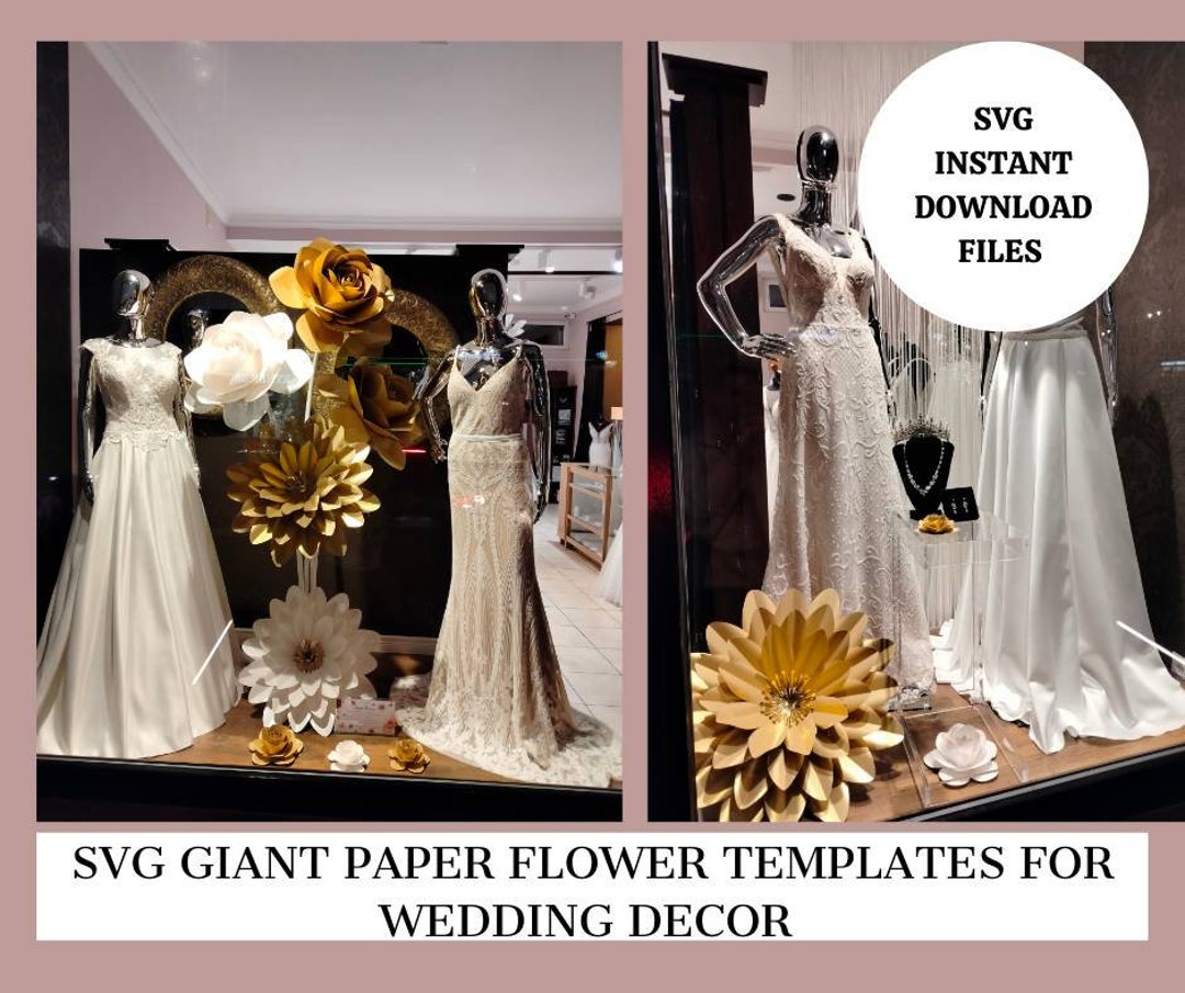 SVG Windows Display Decor Large Paper Flower Template Wedding Decor ...