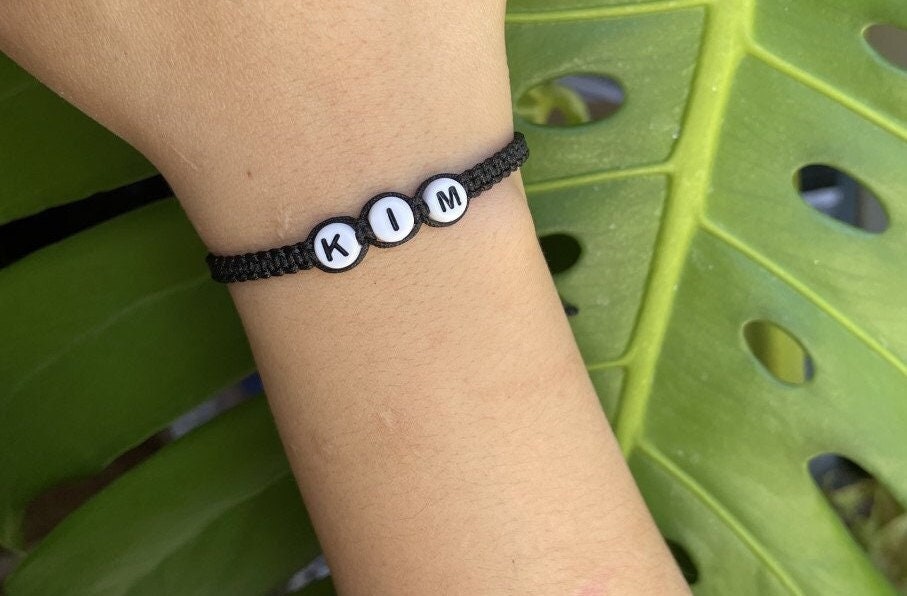 CUSTOM Adjustable Letter Bracelet Letter Friendship Bracelet - Etsy