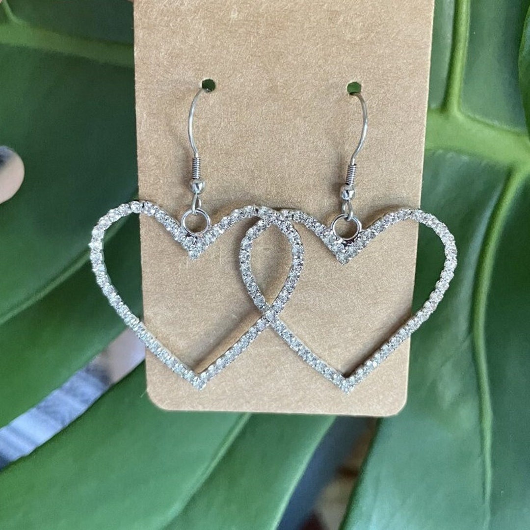Y2K Sparkle Heart Earrings | Sparkle Dangle Earrings | Y2K Earrings ...