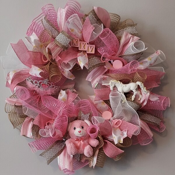 Baby Girl Wreath - Etsy