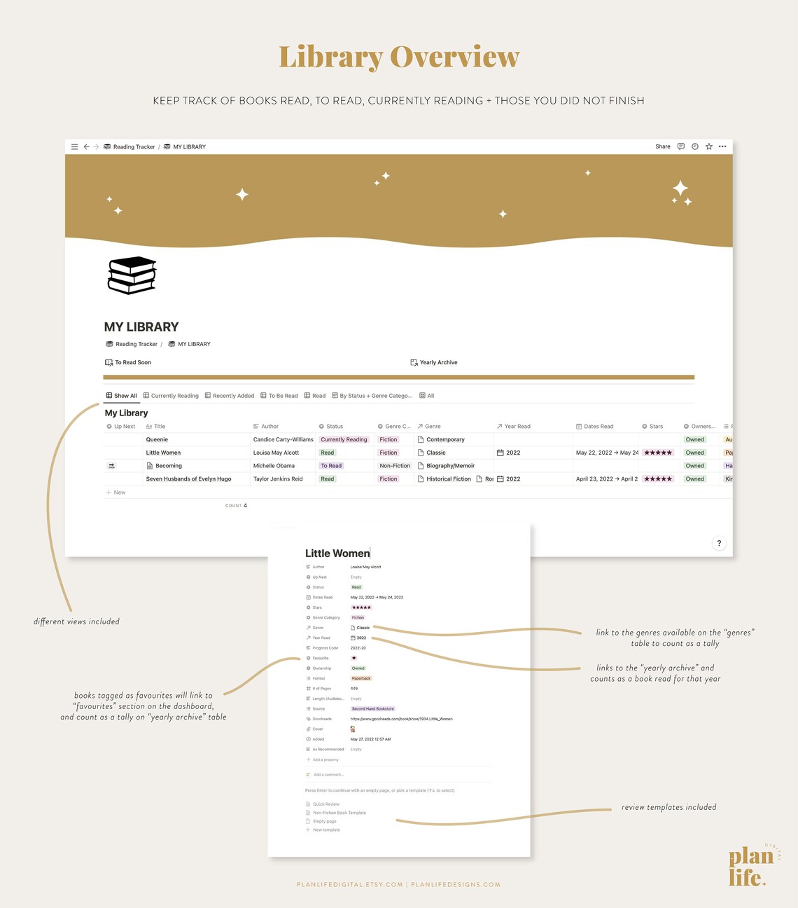 Notion book tracker template - frosdsyn