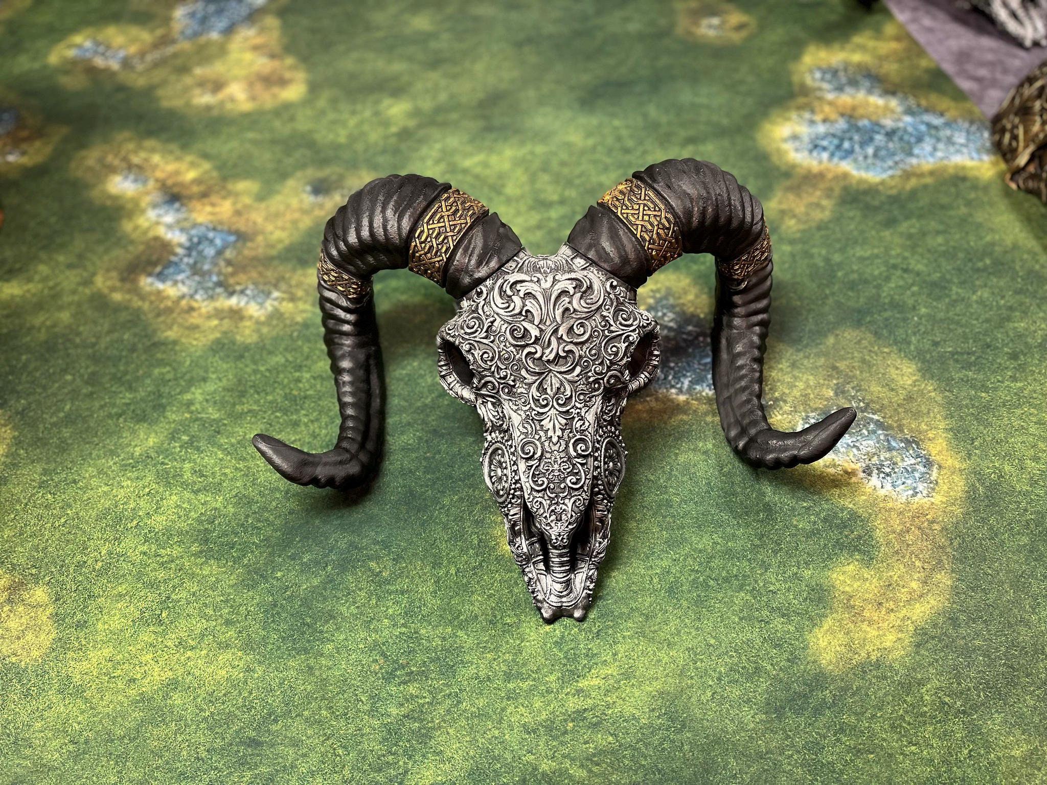 Deluxe Ram/sheep Skull (life Size) Hand Painted - Etsy