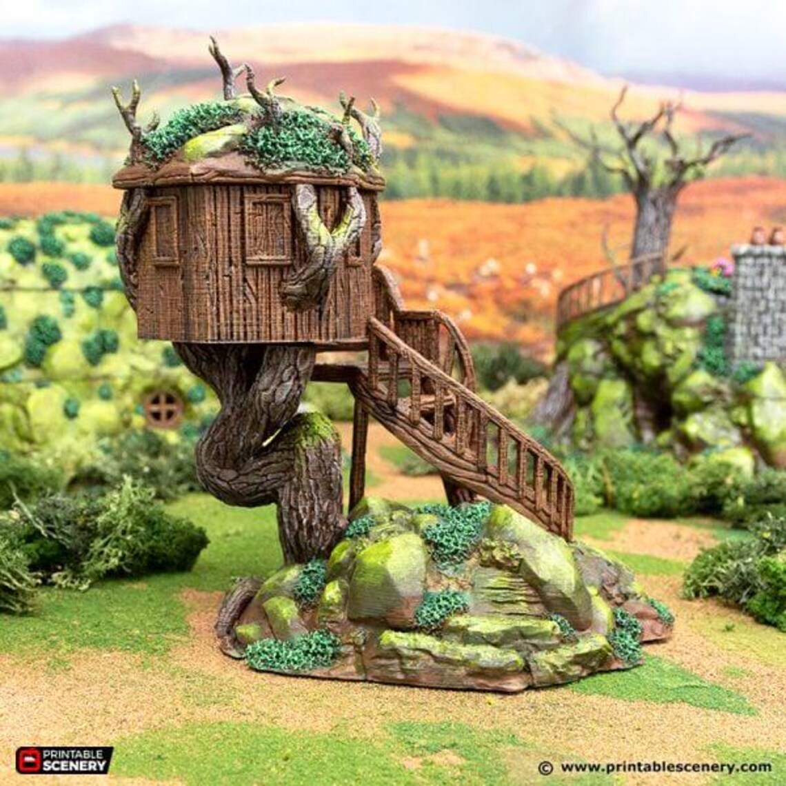 3D Printed Tree House Terrain: D&D, Pathfinder, 28mm Scale - Etsy