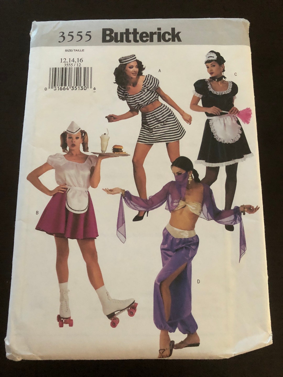Butterick Pattern 3555 Misses Costumes Uncut Sizes 12-14-16 - Etsy