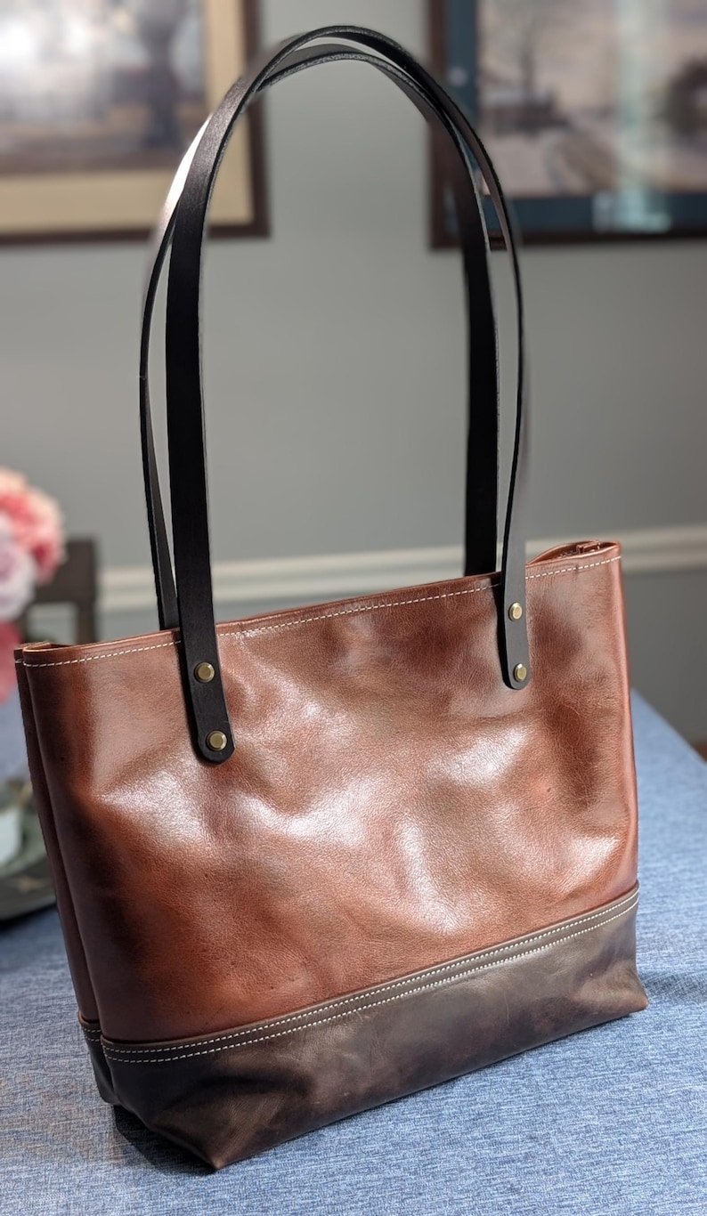 Handmade Leather Tote Shoulder Bag - Etsy