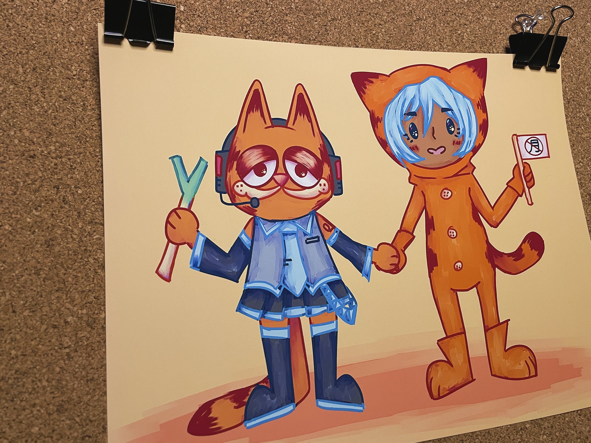 Garfield X Hatsune Miku 8.5x11 Print | Etsy