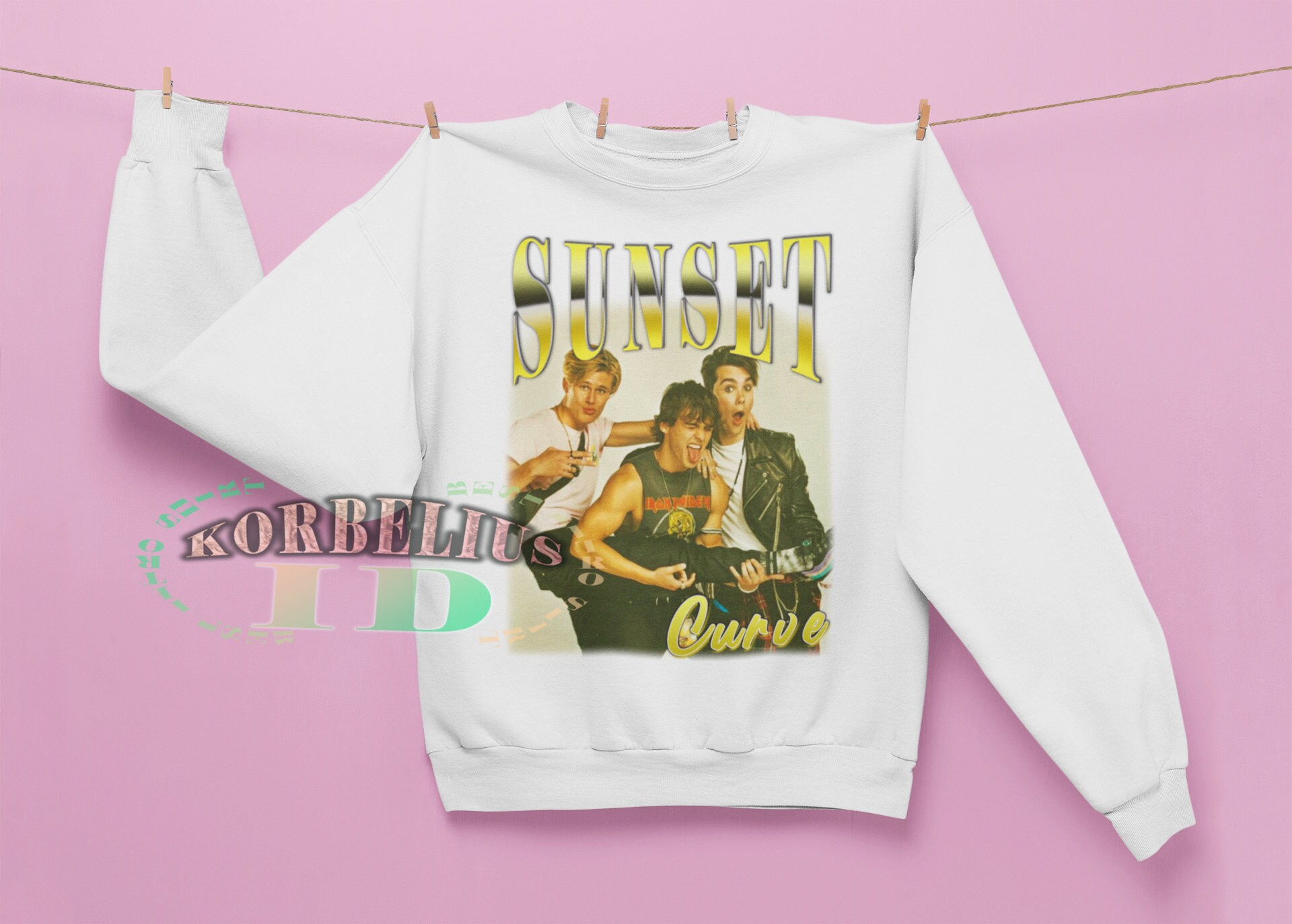 Camiseta Sunset Curve Band, camiseta Sunset Curve Vintage 90s ...