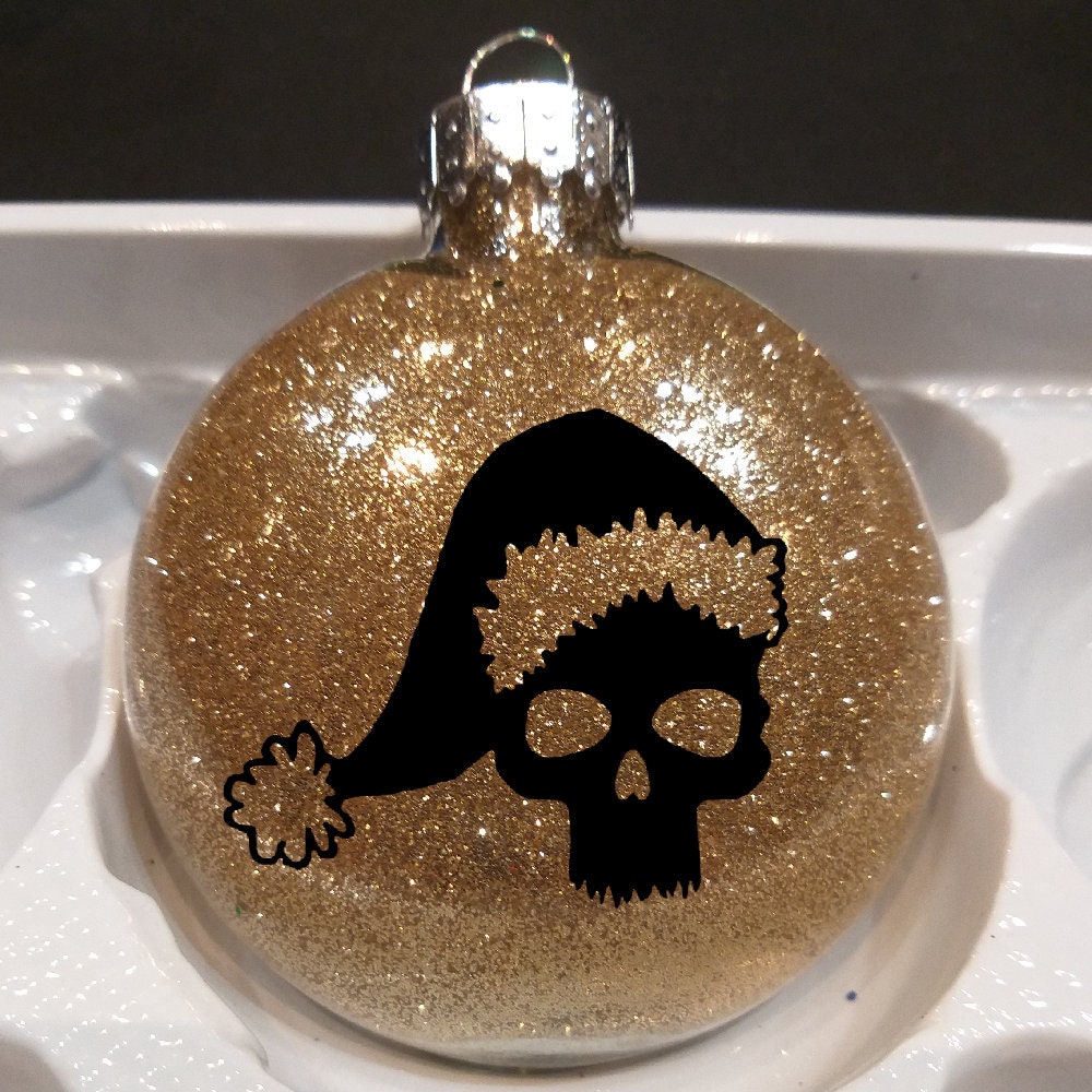 Santa Skull Glitter Christmas Ornament Shatterproof Disc Many - Etsy Canada