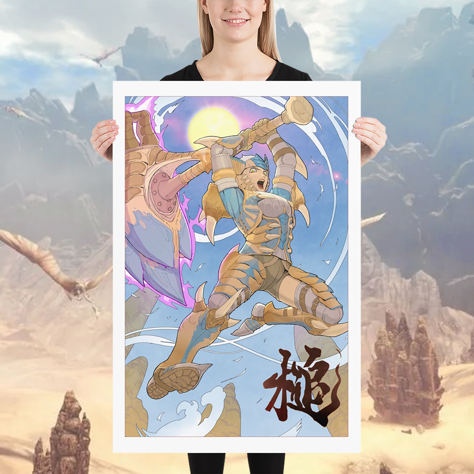 Monster Hunter Rise Fanart Tigrex Armor and Hammer - Etsy