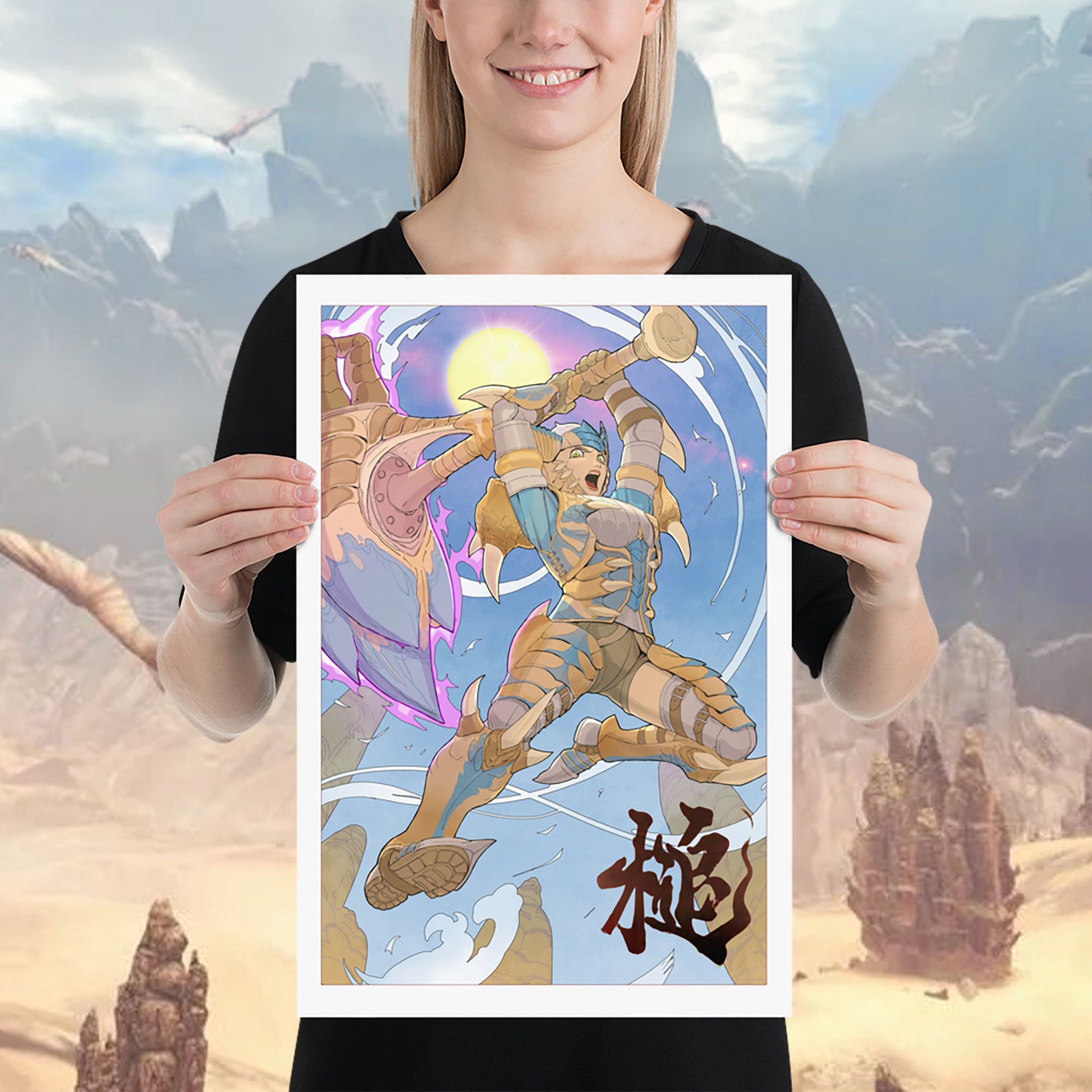 Monster Hunter Rise Fanart Tigrex Armor and Hammer - Etsy