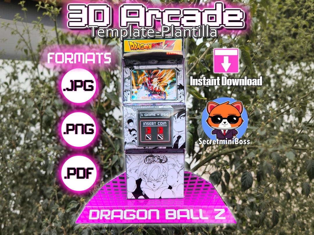 3D Paper Arcade Machine Template, Video Game Template, Video Game Party ...