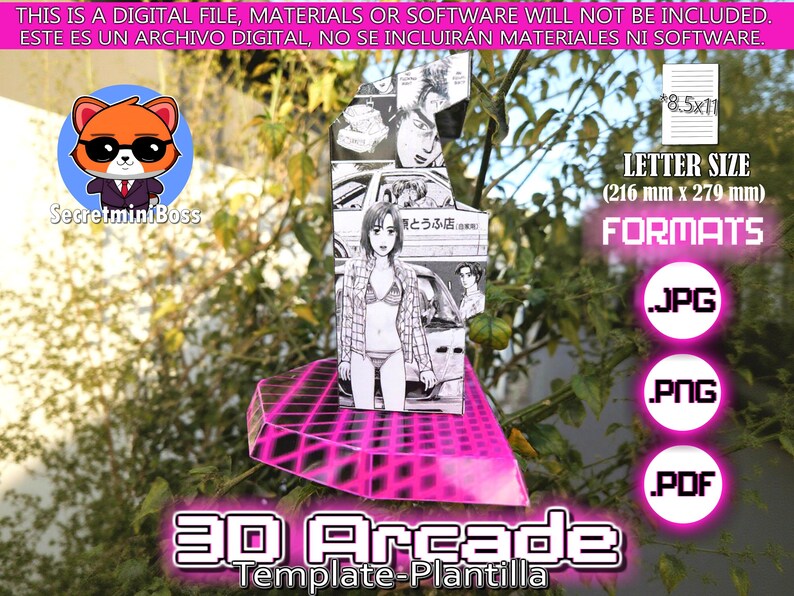 3D Paper Arcade Machine Template: Manga Origami (PDF Pattern) - Etsy