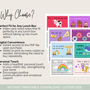 Encouraging Lunch Box Notes for Kids, 20 Unique Printable Designs ...