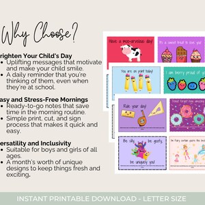Encouraging Lunch Box Notes for Kids, 20 Unique Printable Designs ...