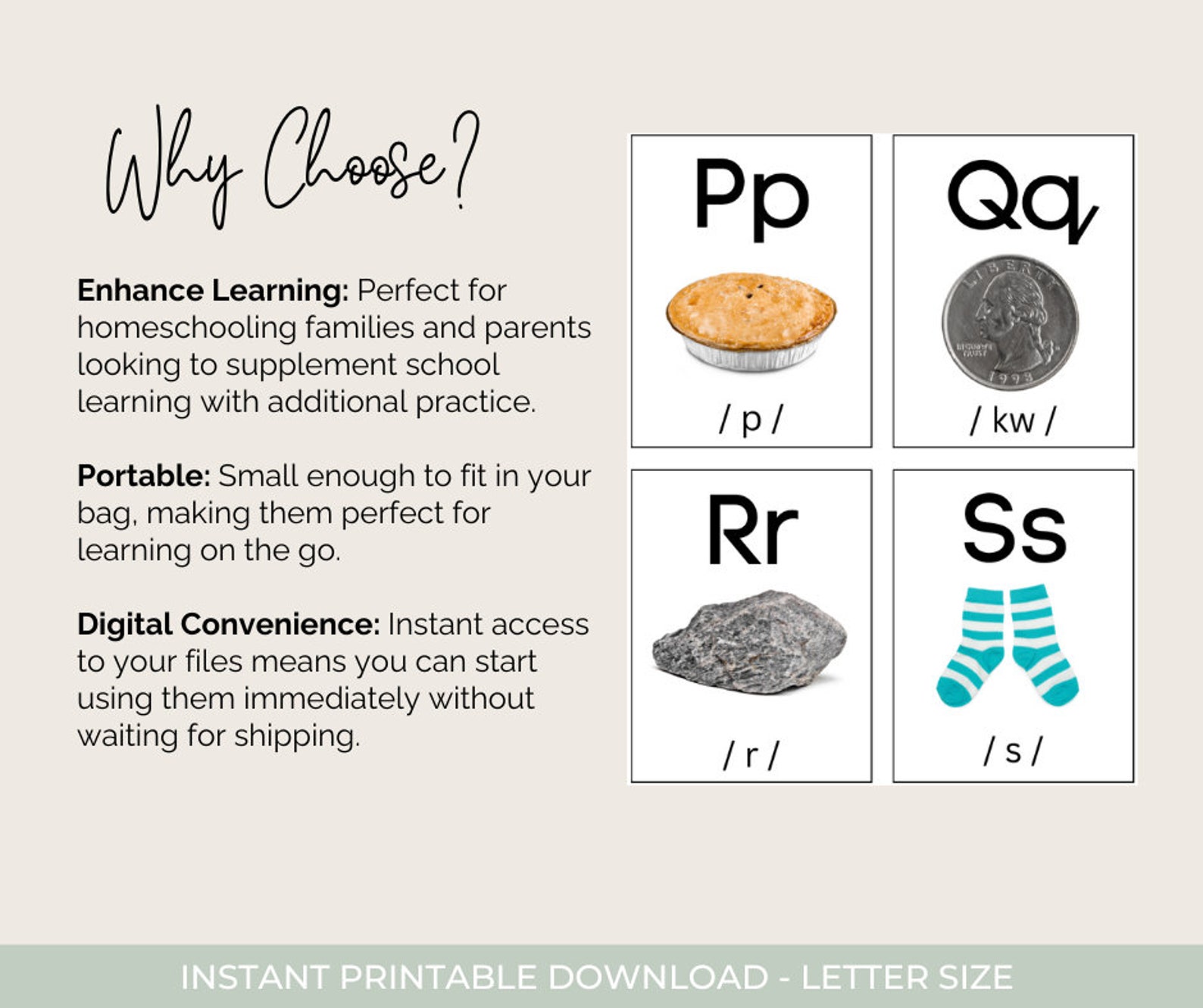 Alphabet Flash Cards Printable, Realistic Pictures, Phonetic ...