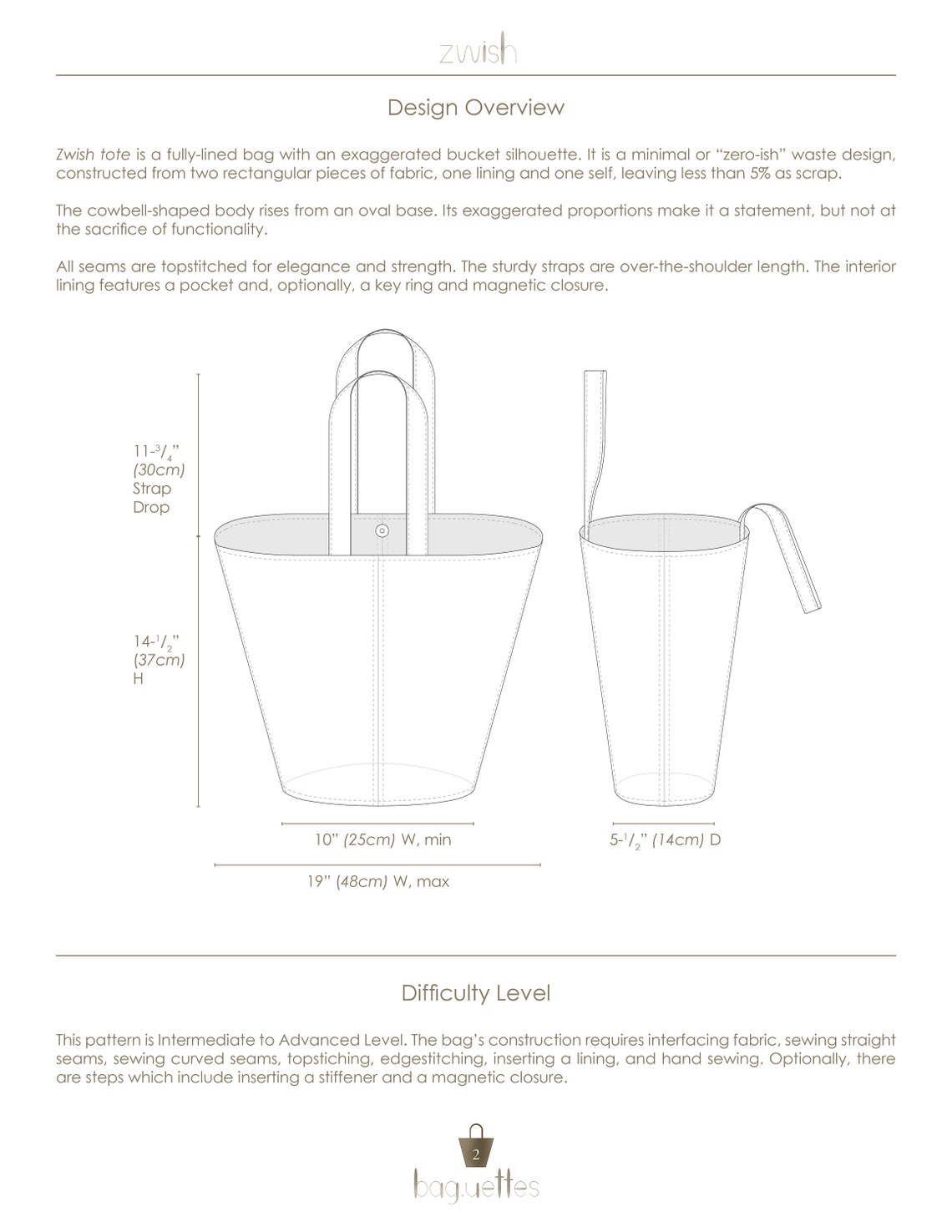 Zero-ish Waste Tote PDF Sewing Pattern - Etsy