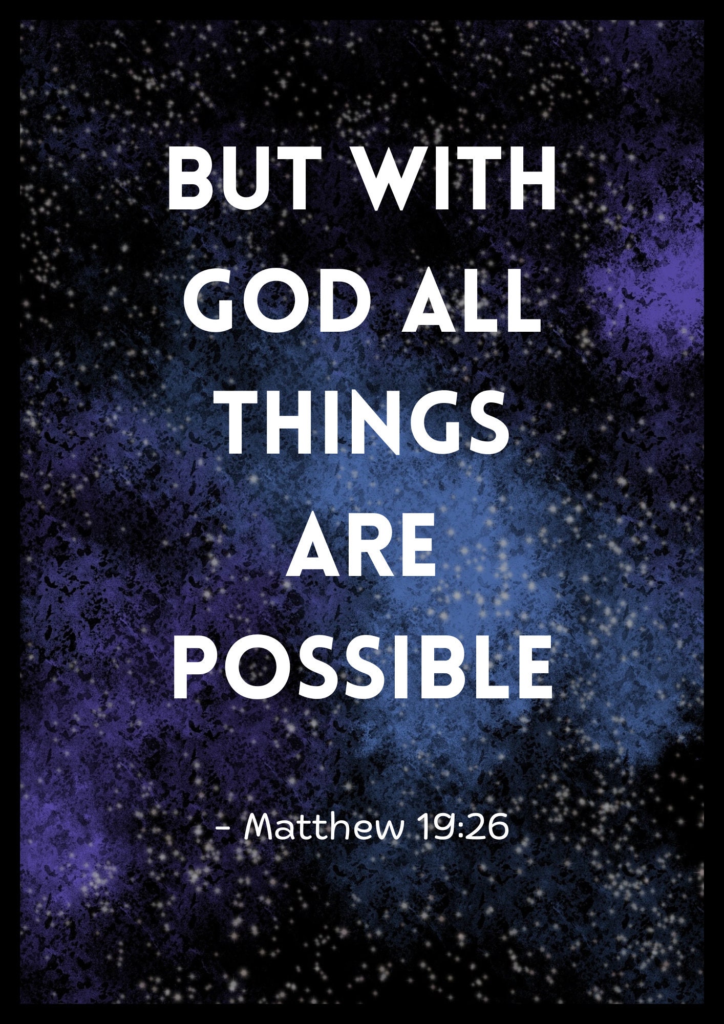 But With God All Things Are Possible Wall Art Print | Christian Faith ...