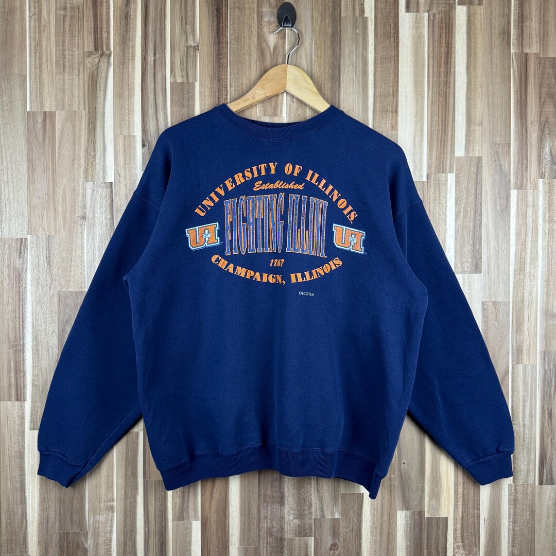 Vintage 90s University of Illinois Sweatshirt Illinois Crewneck ...