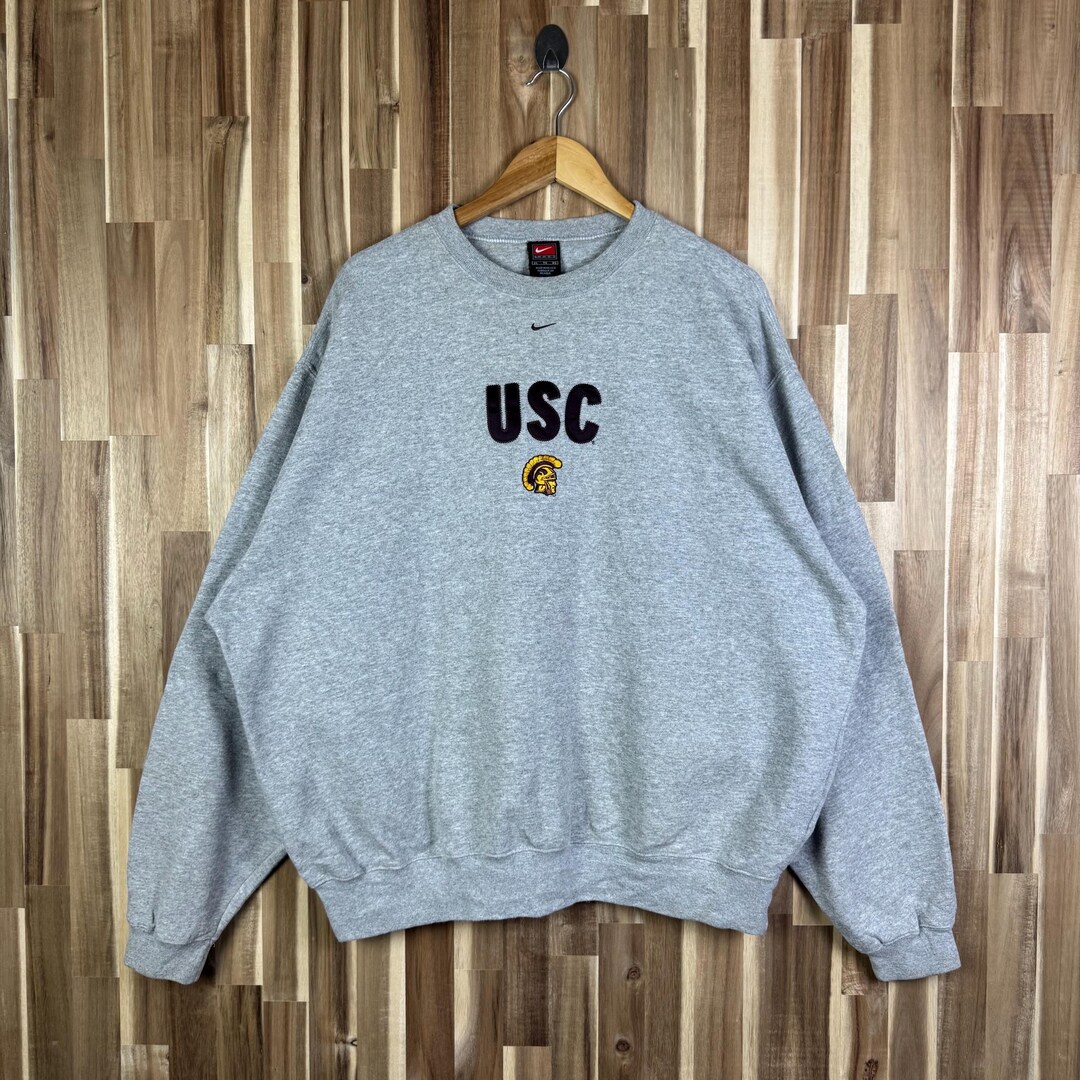 Vintage 90s Nike Center USC Trojan University Sweatshirt Pullover ...