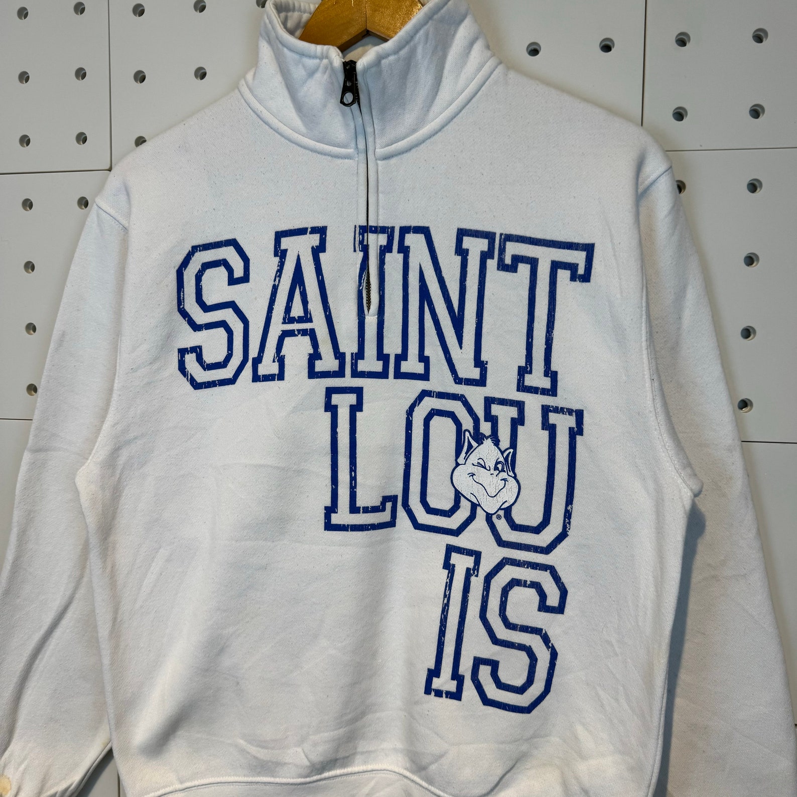 Vintage 90s Saint Louis University Half Zip Missouri Sweatshirt Saint ...