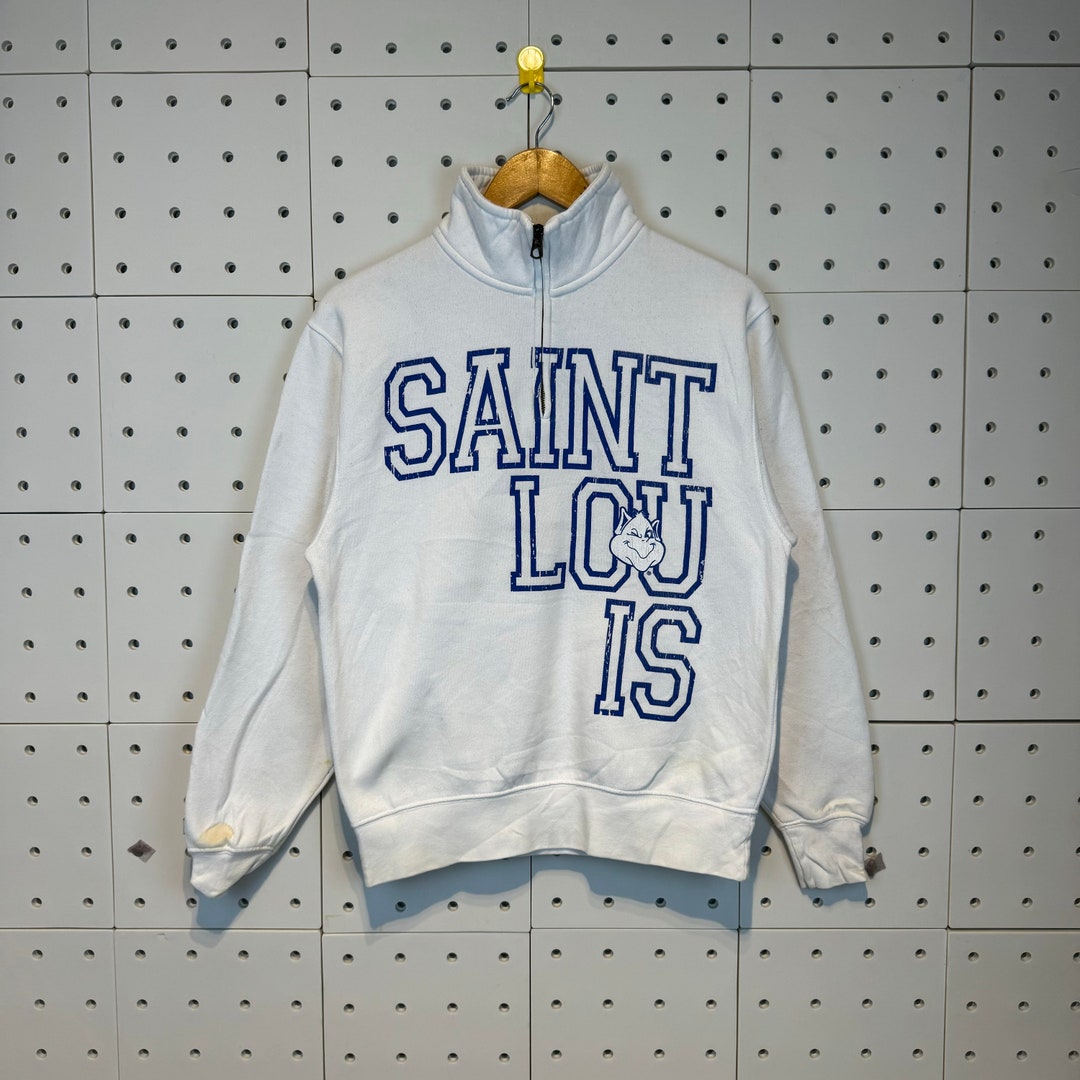 Vintage 90s Saint Louis University Half Zip Missouri Sweatshirt Saint ...