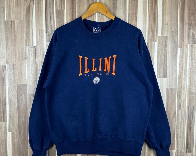 Vintage 90s University of Illinois Sweatshirt Illinois Crewneck ...