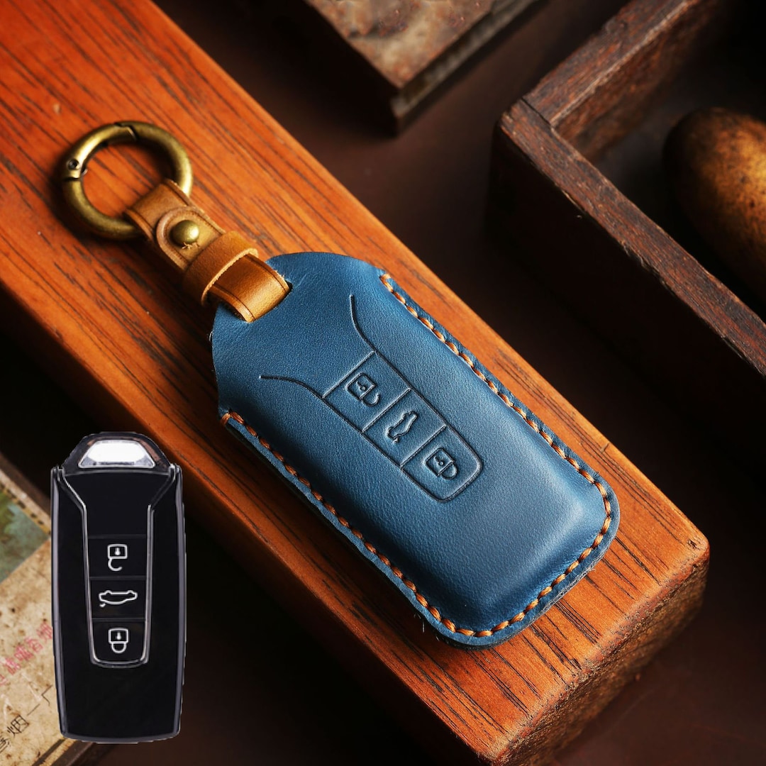 Handmade Genuine Leather VW Key Case for Touareg, Car Key Cover, Key ...