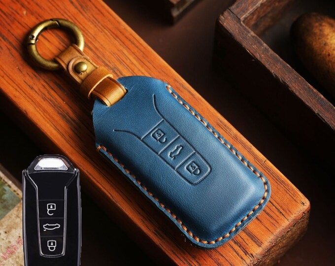 Volkswagen Series Key Fob Cover Golf Tiguan Italian Veg-tanned Leather ...