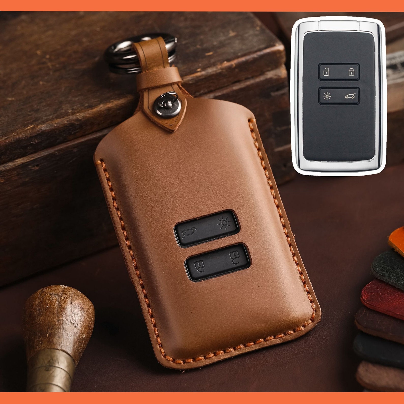 Leather Pure Handmade Renault Car Key Case Car Leather - Etsy