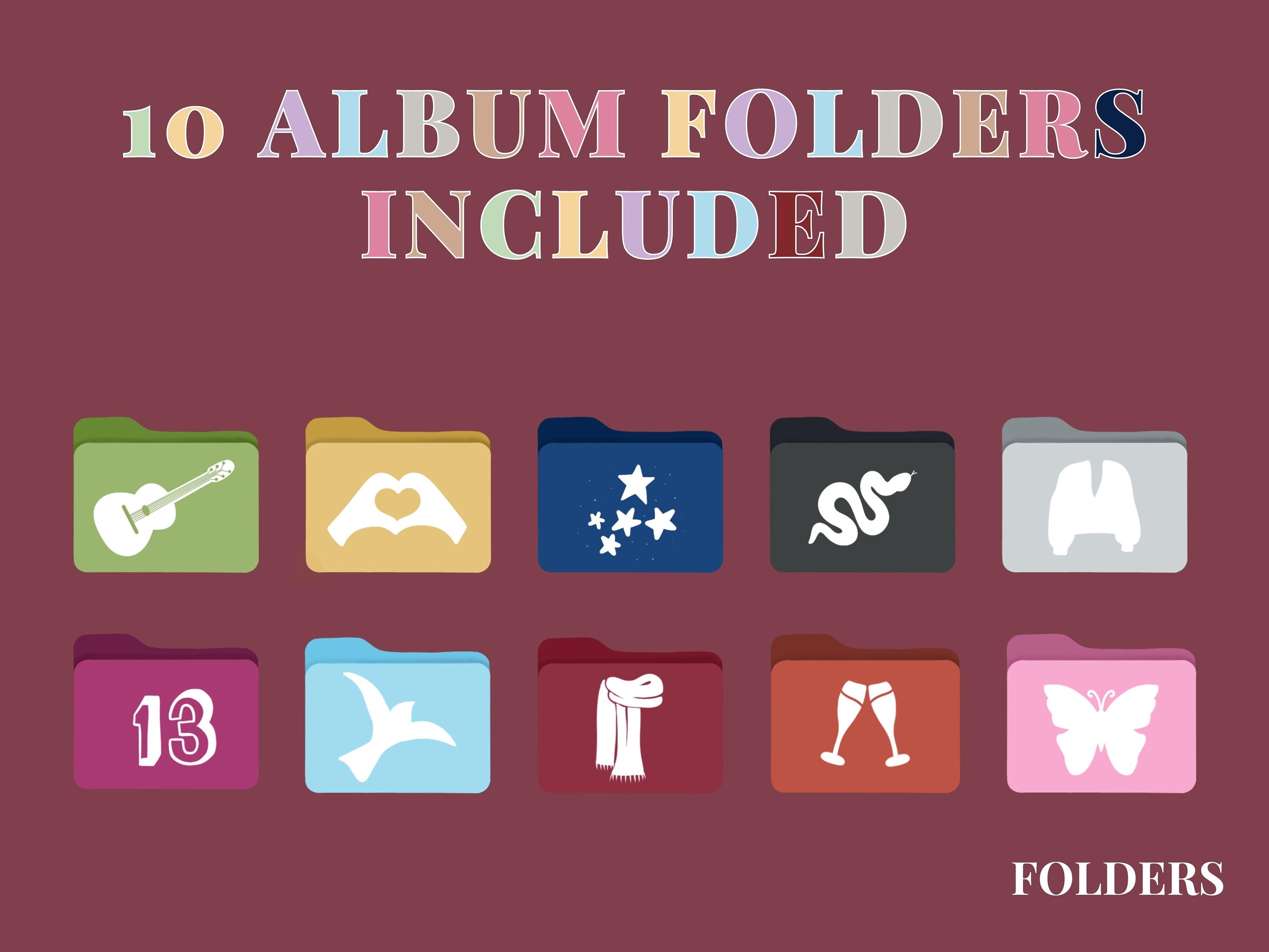 Taylor Swift the Eras Tour Mac Folder Icons and Desktop Wallpapers ...