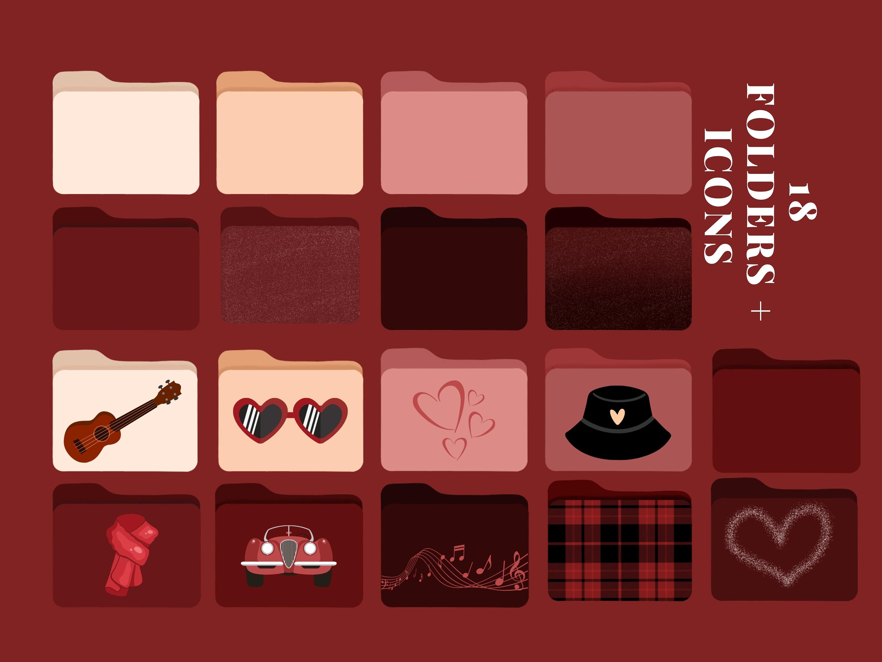 Taylor Swift Album RED Mac Folder Icons and Desktop Wallpapers - Etsy ...