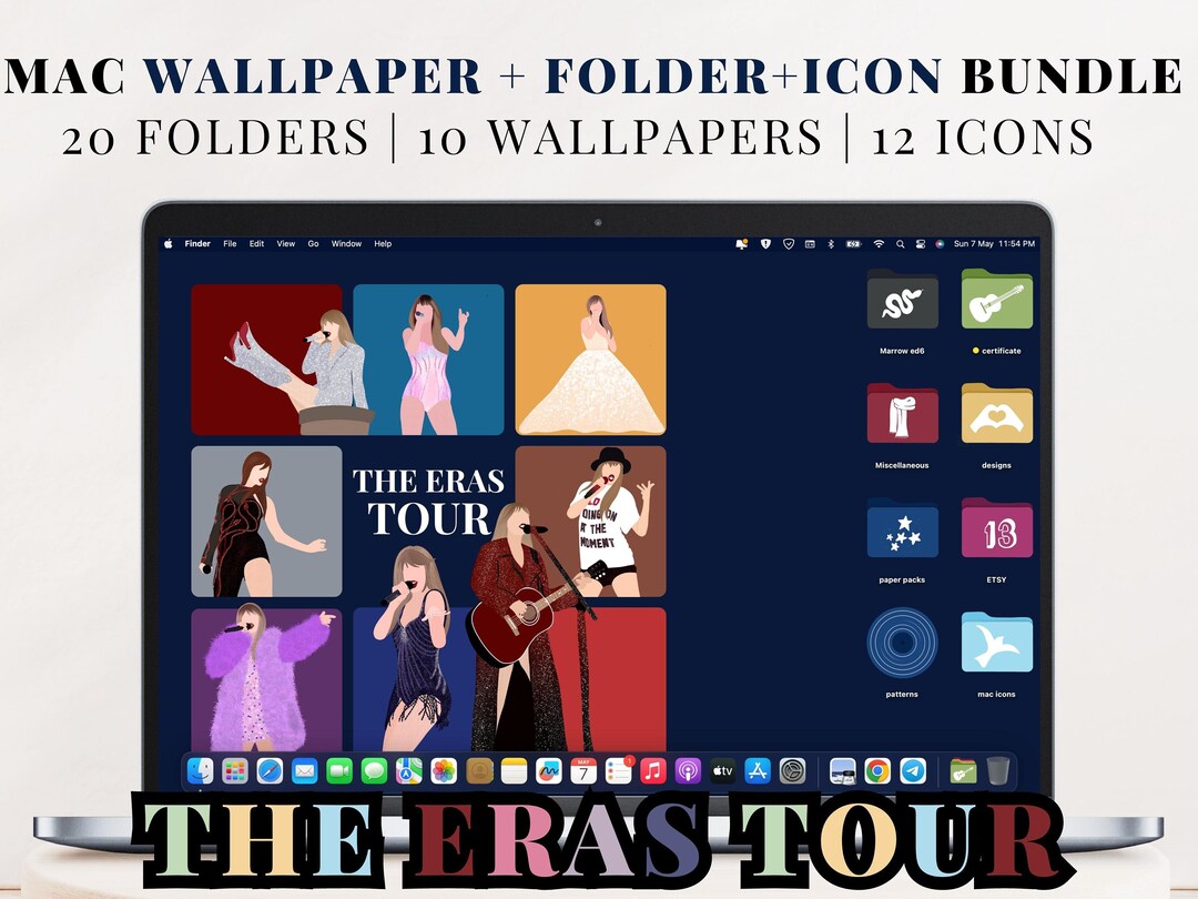Taylor Swift the Eras Tour Mac Folder Icons and Desktop Wallpapers ...
