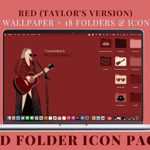Taylor Swift Album RED Mac Folder Icons and Desktop Wallpapers Bundle ...